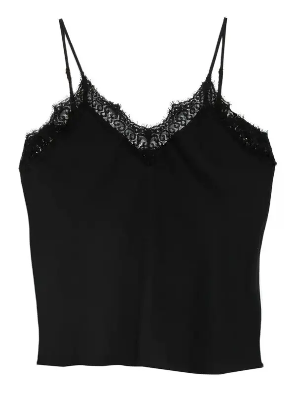 NISSA Lace-trimmed V-neck Top