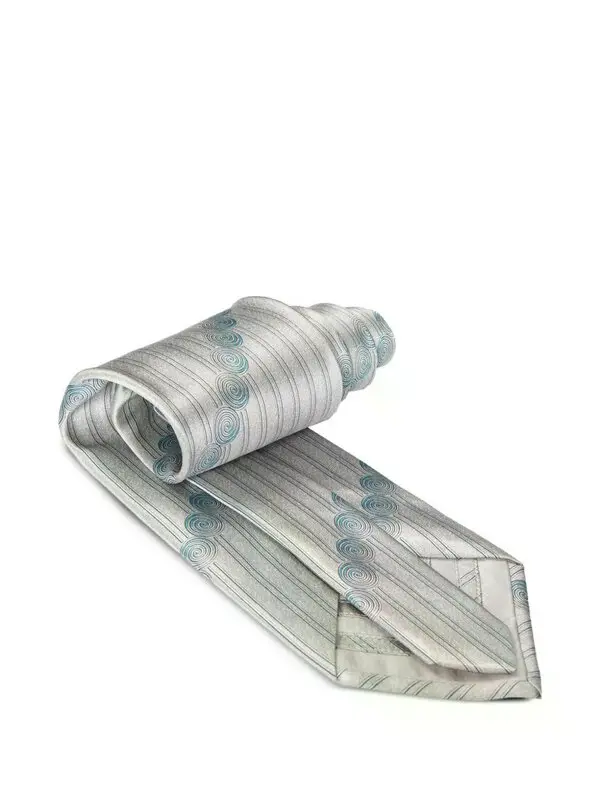 ZILLI Linear Swirl Silk Neck Tie
