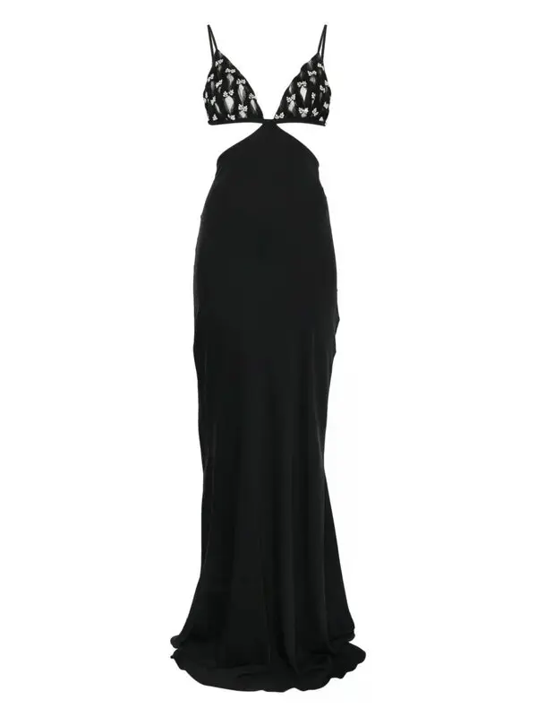 NISSA Embellished Cut-out Maxi Dress