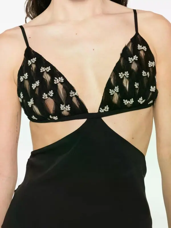 NISSA Embellished Cut-out Maxi Dress