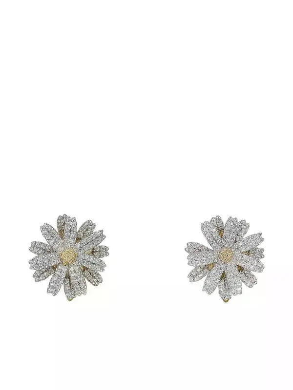 ANABELA CHAN 18kt Yellow Gold Vermeil Daisy Drop Earrings - Silver