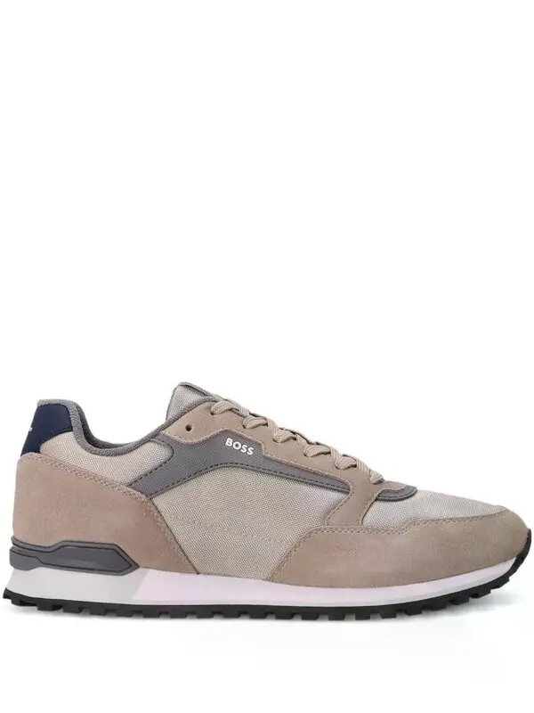 BOSS Panelled Low Top Sneakers - Neutrals