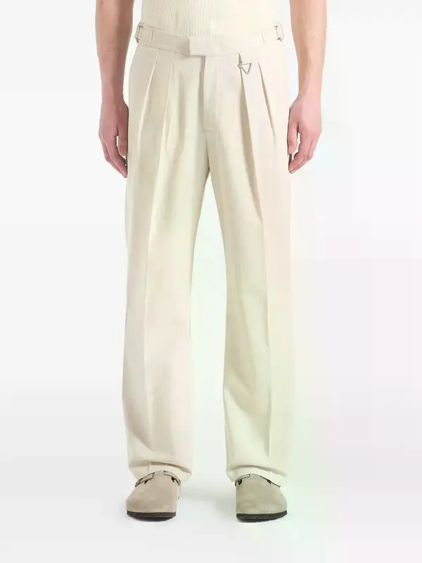 Manière De Voir Pierre Pleated Tailored Linen Trousers - Neutrals