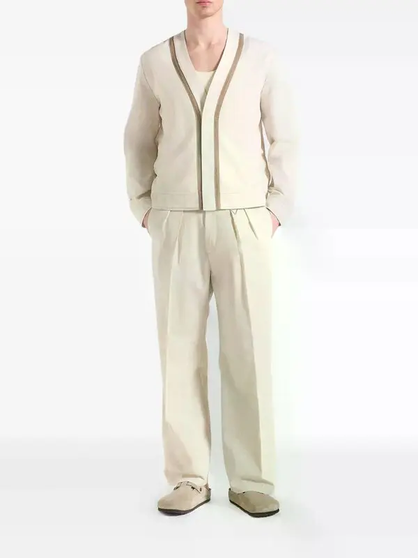Manière De Voir Pierre Pleated Tailored Linen Trousers - Neutrals