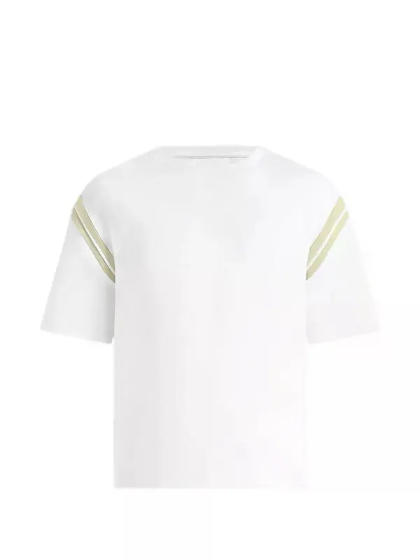 Manière De Voir Georges In Off-/sage Varsity Cotton T-shirt - White