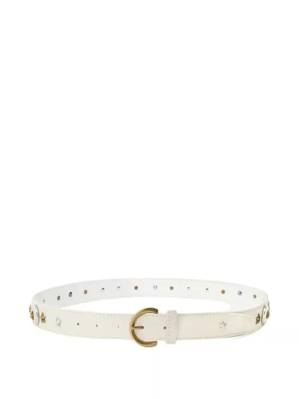 Pinko Studded Leather Belt - White