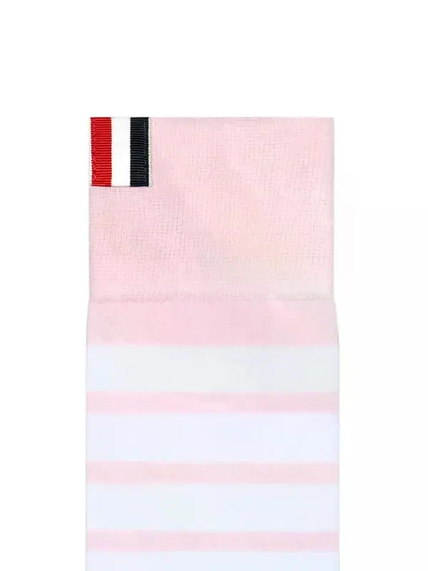 Thom Browne Striped Mid-calf Socks - Pink