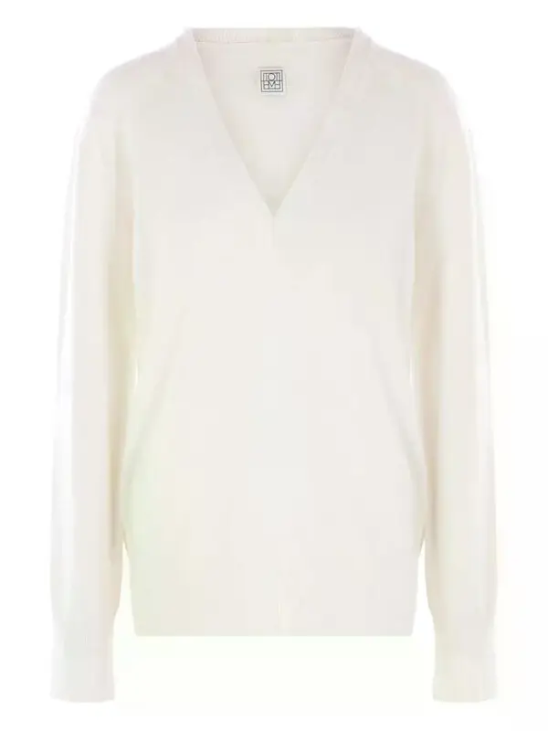 TOTEME V-neck Cashmere Sweater - Neutrals