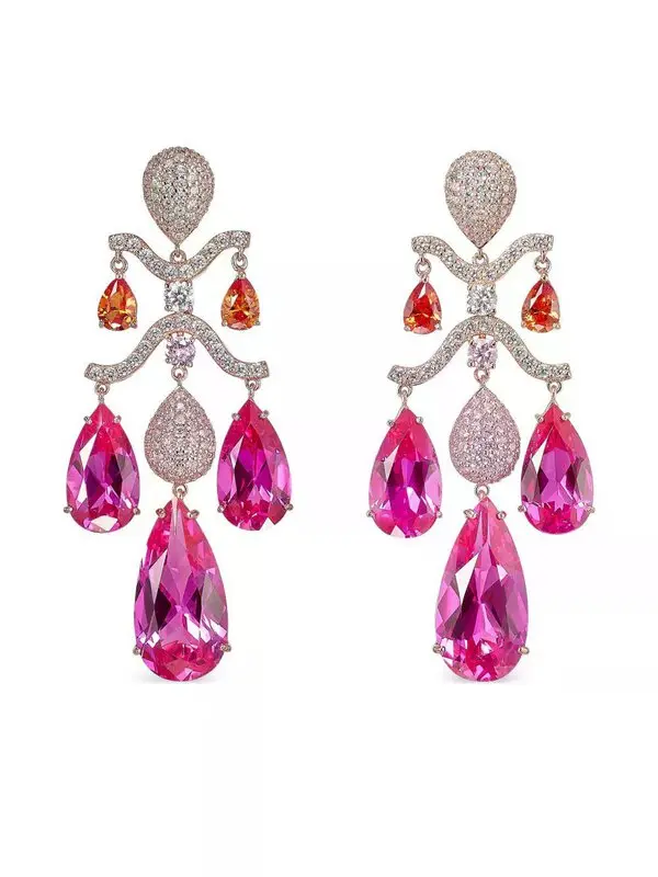 ANABELA CHAN 14k Gold Diamond Chandelier Earrings - Pink