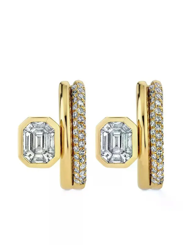 Shay 18k Yellow Diamond And Emerald Earrings - Gold