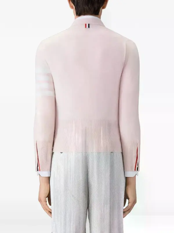 Thom Browne Four-bar V-neck Cardigan - Pink