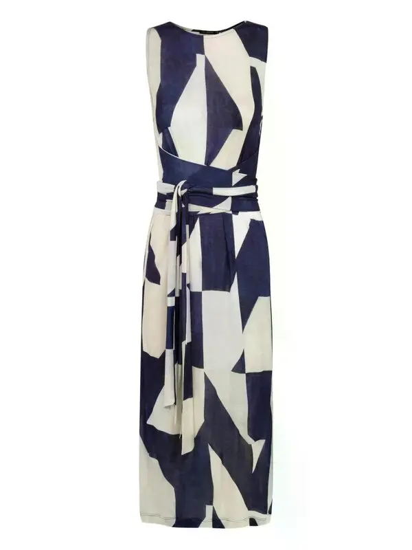 LENNY NIEMEYER Abstract-print Belted Midi Dress - White