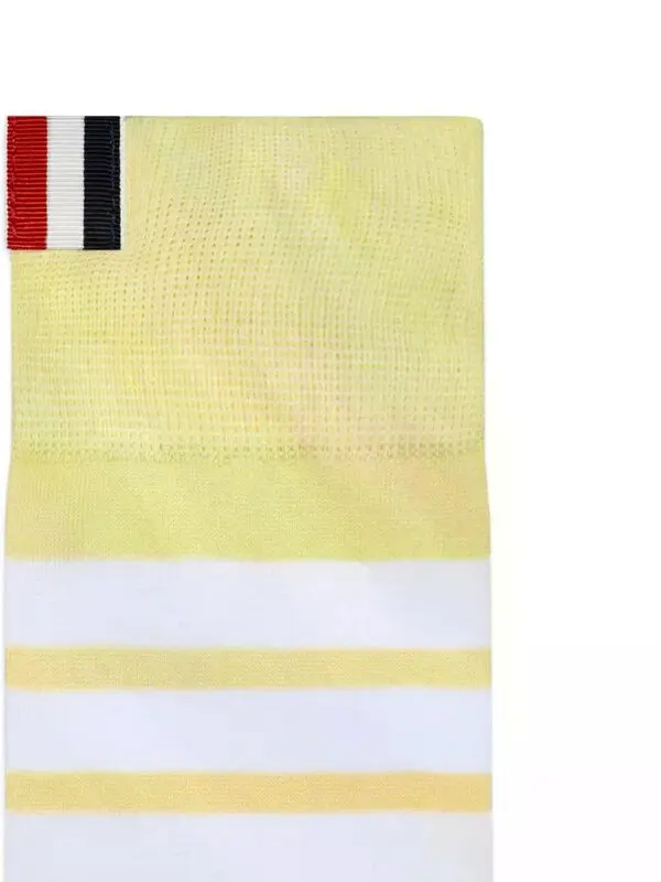 Thom Browne Four-bar Striped Mid-calf Socks - Yellow