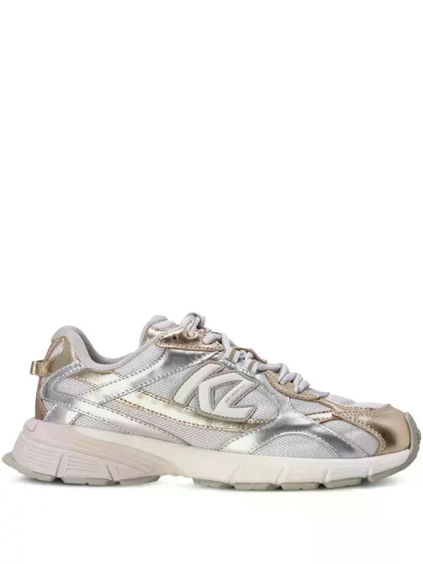 Karl Lagerfeld Orion Metallic Panelled Sneakers - Silver