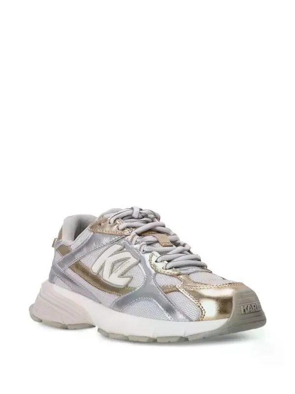 Karl Lagerfeld Orion Metallic Panelled Sneakers - Silver