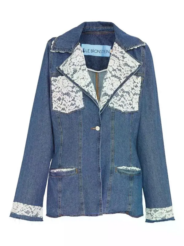 LETHICIA BRONSTEIN Lace-trimmed Denim Jacket