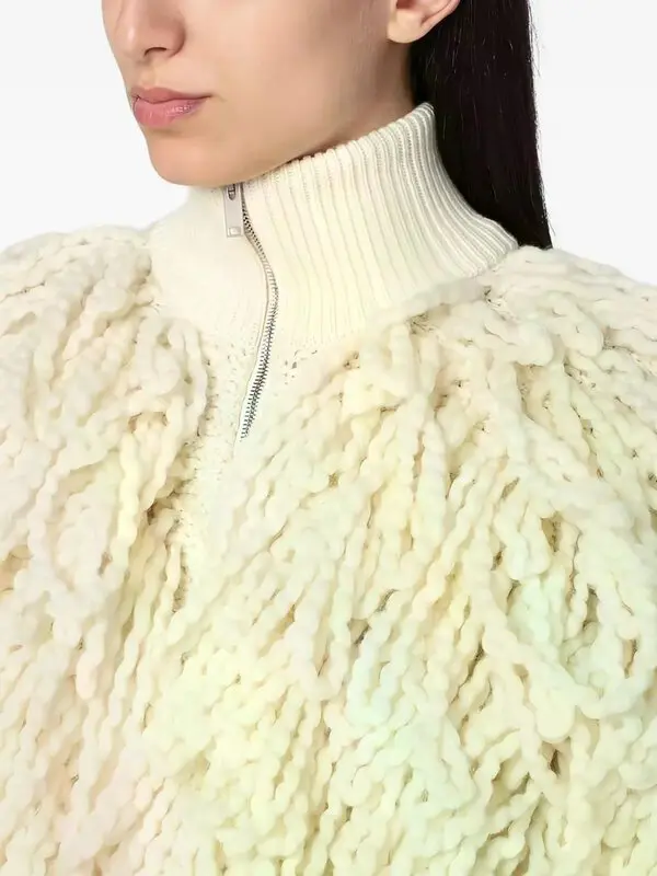 Stella McCartney Fringe-detail Zip-up Jacket - Neutrals