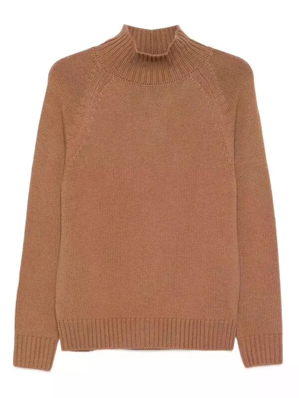 Eleventy High-neck Raglan-sleeve Sweater - Brown