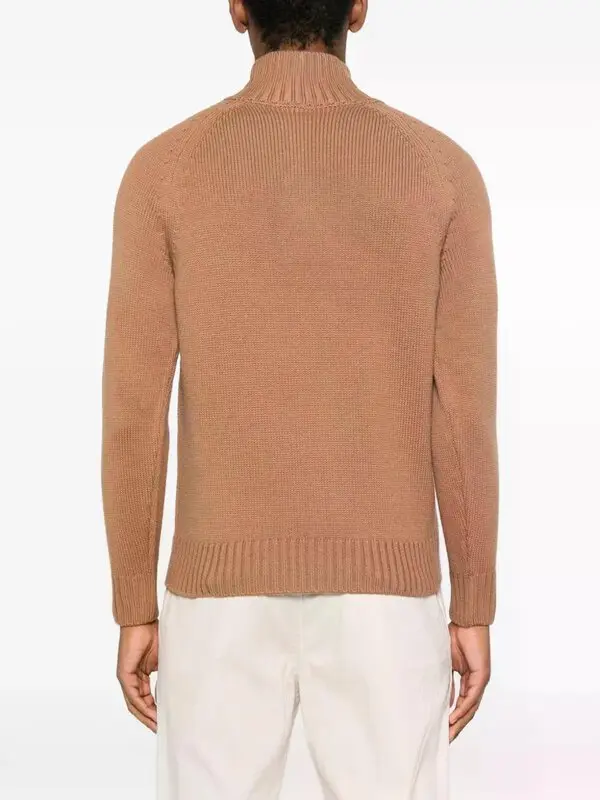 Eleventy High-neck Raglan-sleeve Sweater - Brown