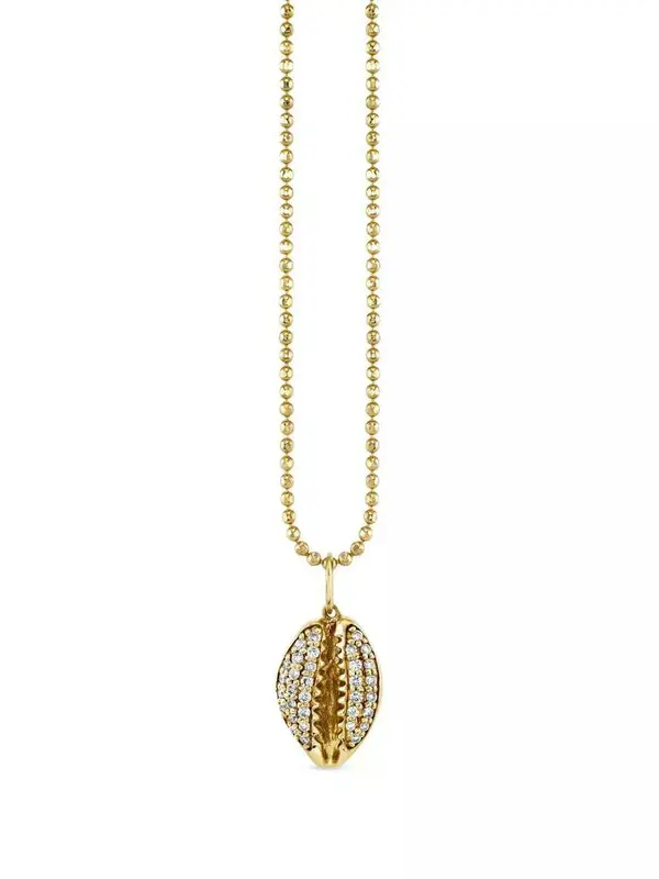 SYDNEY EVAN 14k Yellow Cowrie Shell Diamond Necklace - Gold
