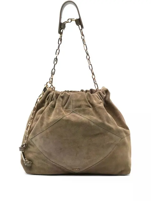 Ba&sh Calf Suede Chain Shoulder Bag