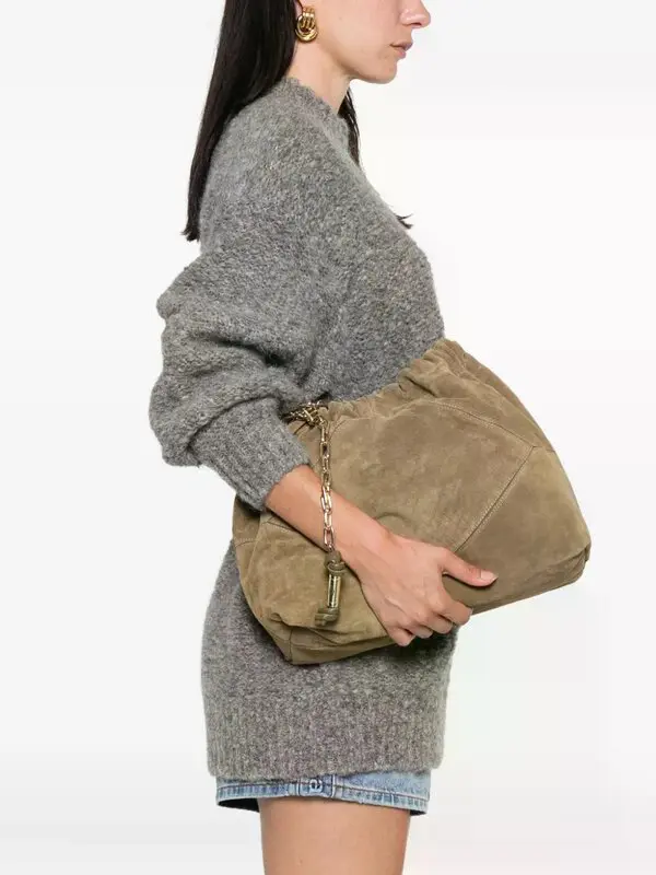 Ba&sh Calf Suede Chain Shoulder Bag