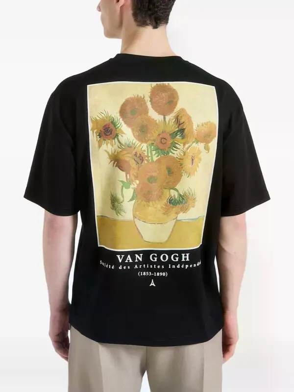 Manière De Voir Sunflowers Van Gogh Cotton T-shirt - Black
