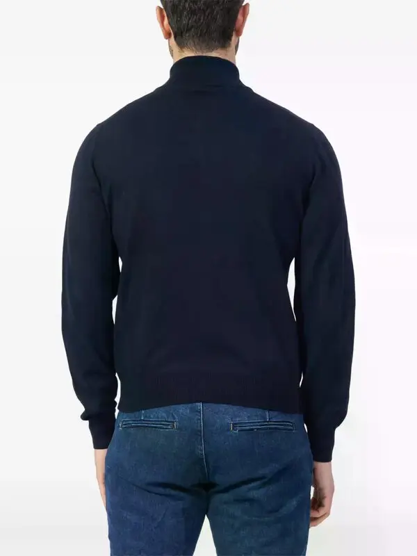 GRAN SASSO High-neck Zip-up Cardigan - Blue