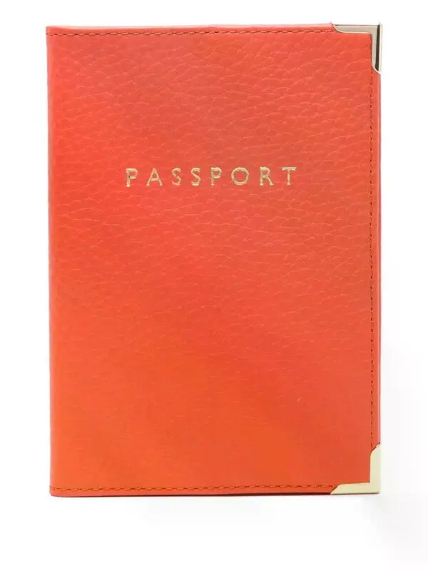 ASPINAL OF LONDON Ribbon Pebble Passport Cover - Red