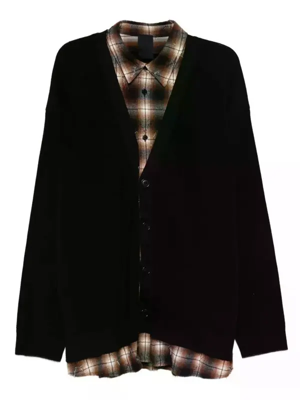 JUUN.J Plaid-layered Cardigan