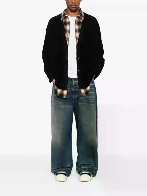 JUUN.J Plaid-layered Cardigan