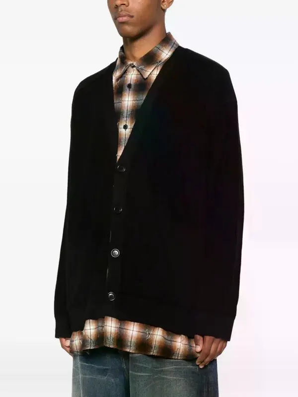 JUUN.J Plaid-layered Cardigan