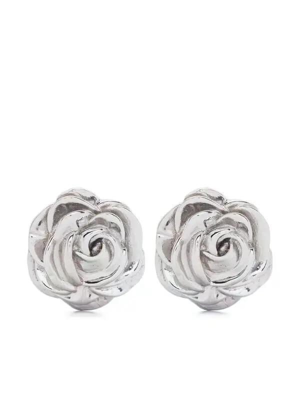 Magda Butrym Rose Motif Earrings - Silver
