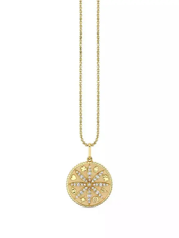 SYDNEY EVAN 14k Yellow Small Sand Dollar Diamond Necklace - Gold