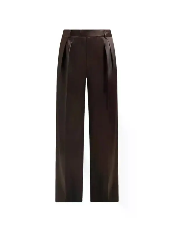 Manière De Voir Maniere De Voir Julie Satin Twin Pleat Wide-leg Trousers - Brown