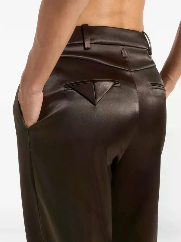 Manière De Voir Maniere De Voir Julie Satin Twin Pleat Wide-leg Trousers - Brown