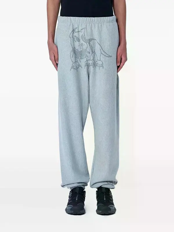 CHITÈ Graphic-print Cotton Track Pants - Grey