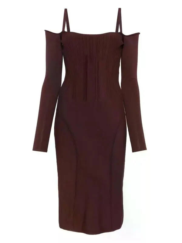 MUGLER Boning-detail Midi Dress