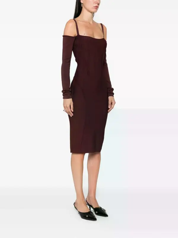 MUGLER Boning-detail Midi Dress