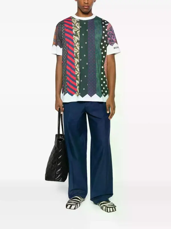 Moschino Tie-print Patchwork T-shirt