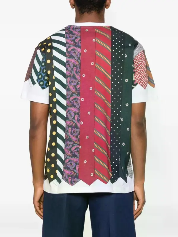 Moschino Tie-print Patchwork T-shirt