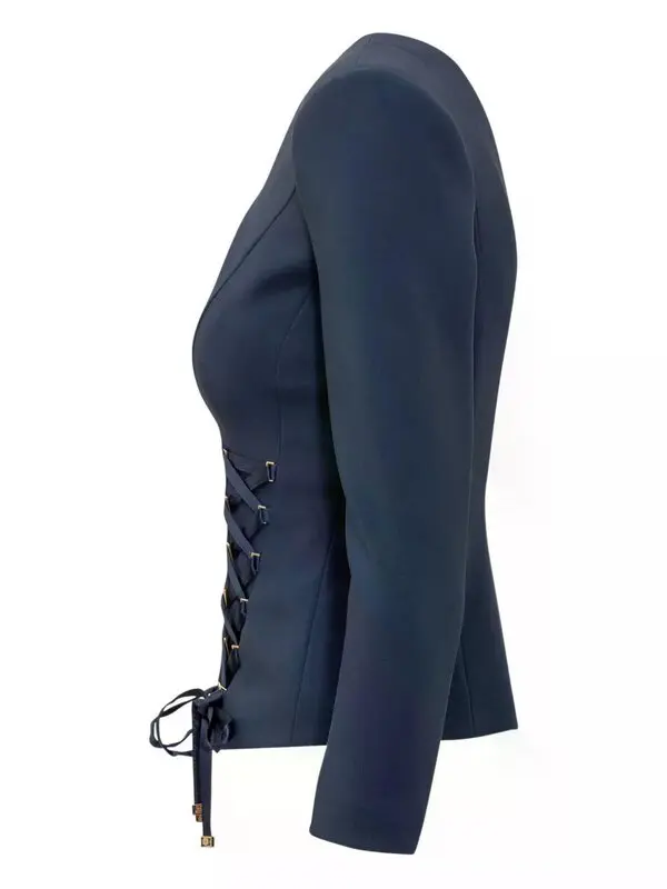 Elisabetta Franchi Lace-up Zip-front Jacket