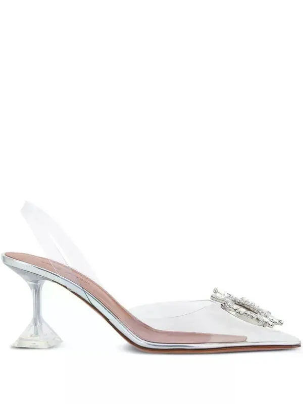 Amina Muaddi 70mm Begum Pumps - Silver