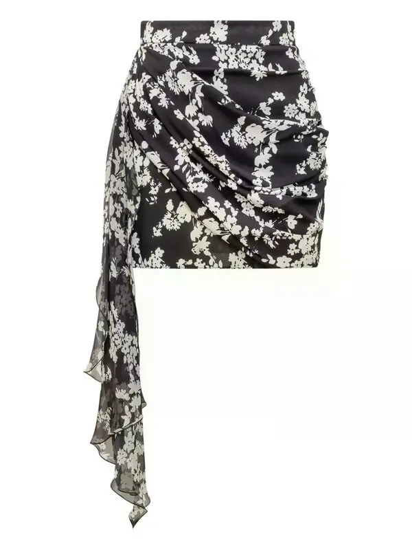 Elisabetta Franchi Floral-print Draped Mini Skirt