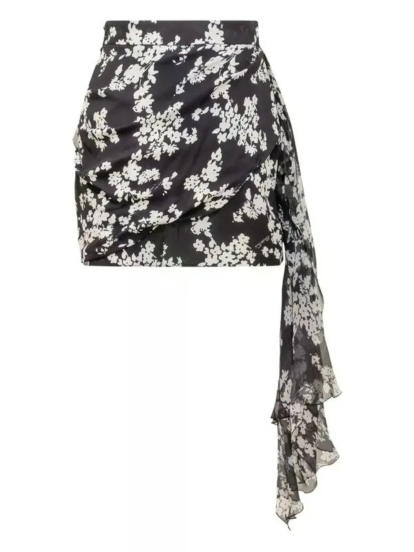 Elisabetta Franchi Floral-print Draped Mini Skirt