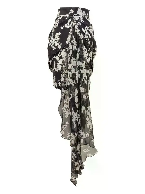 Elisabetta Franchi Floral-print Draped Mini Skirt