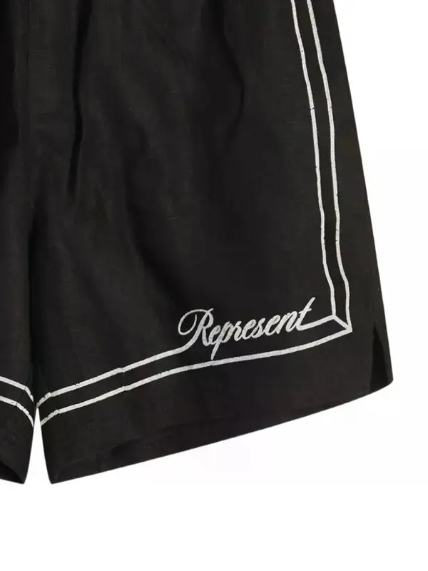 REPRESENT Border Detail Shorts - Black