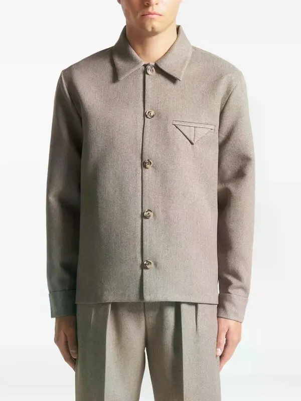 Manière De Voir Leo Textured Tailored Long-sleeve Overshirt