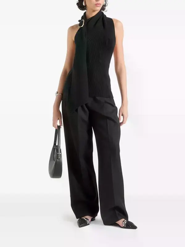 Manière De Voir Elodie Knitted Halterneck Top - Black