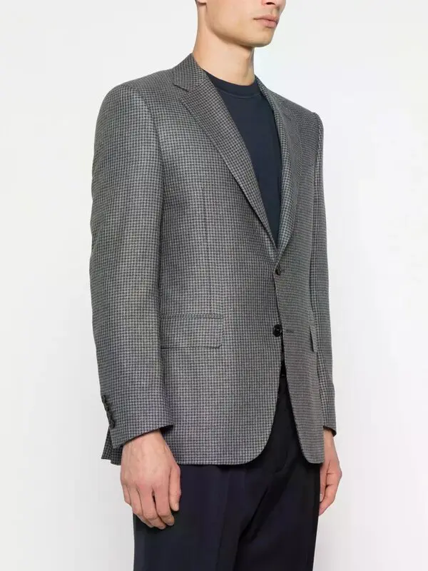 Canali Houndstooth-pattern Blazer - Grey